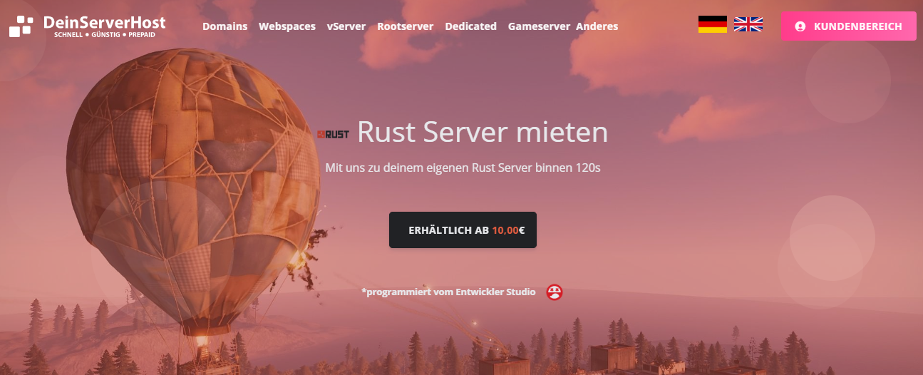 Rust Server Mieten - Sofort online - DeinServerHost