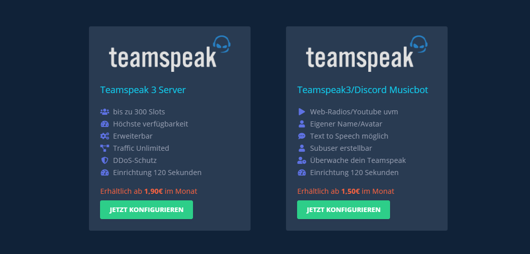 DeinServerHost - Teamspeak Server mieten
